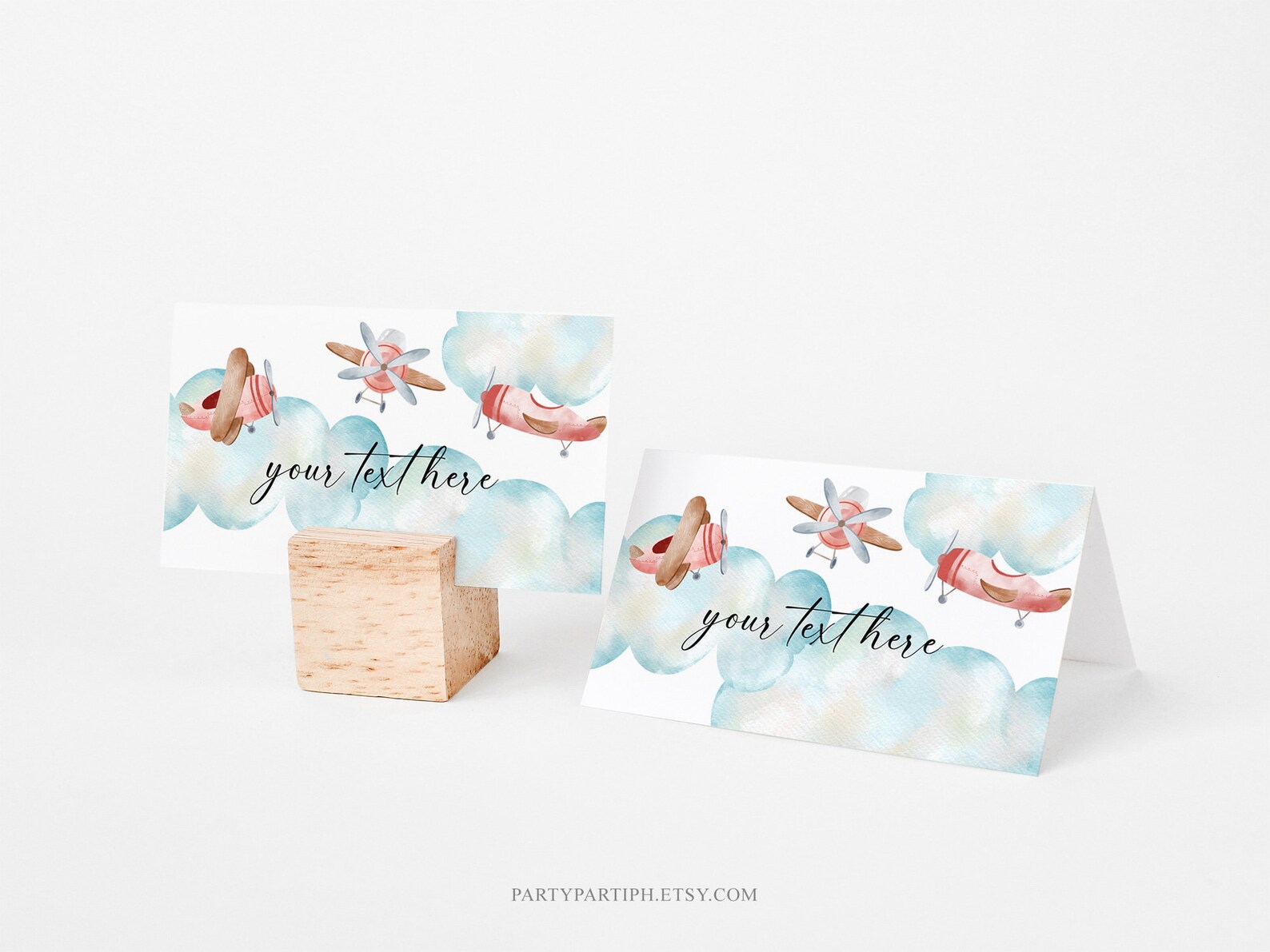 Editable Airplane Birthday Place Cards Template Instant Download Table ...