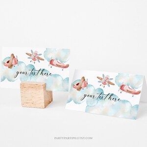 Editable Airplane Birthday Place Cards Template Instant Download Table ...