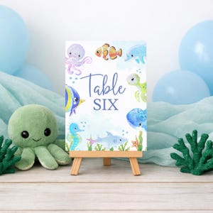 Under the Sea Table Numbers, Nautical Pastel (jettemplate, Instant ...