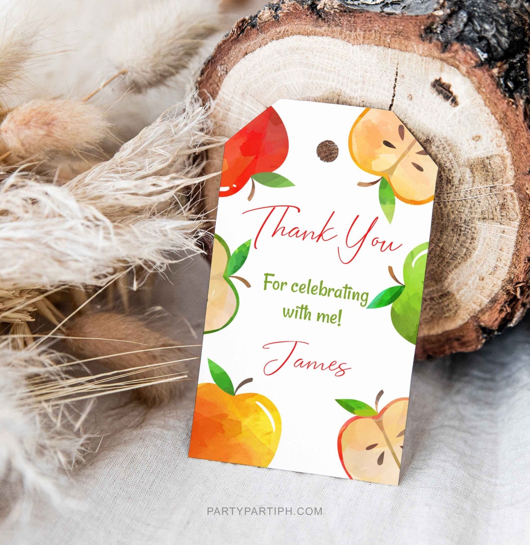Editable Apple Thank You Tags Template Gift Tags Instant Download Thank ...
