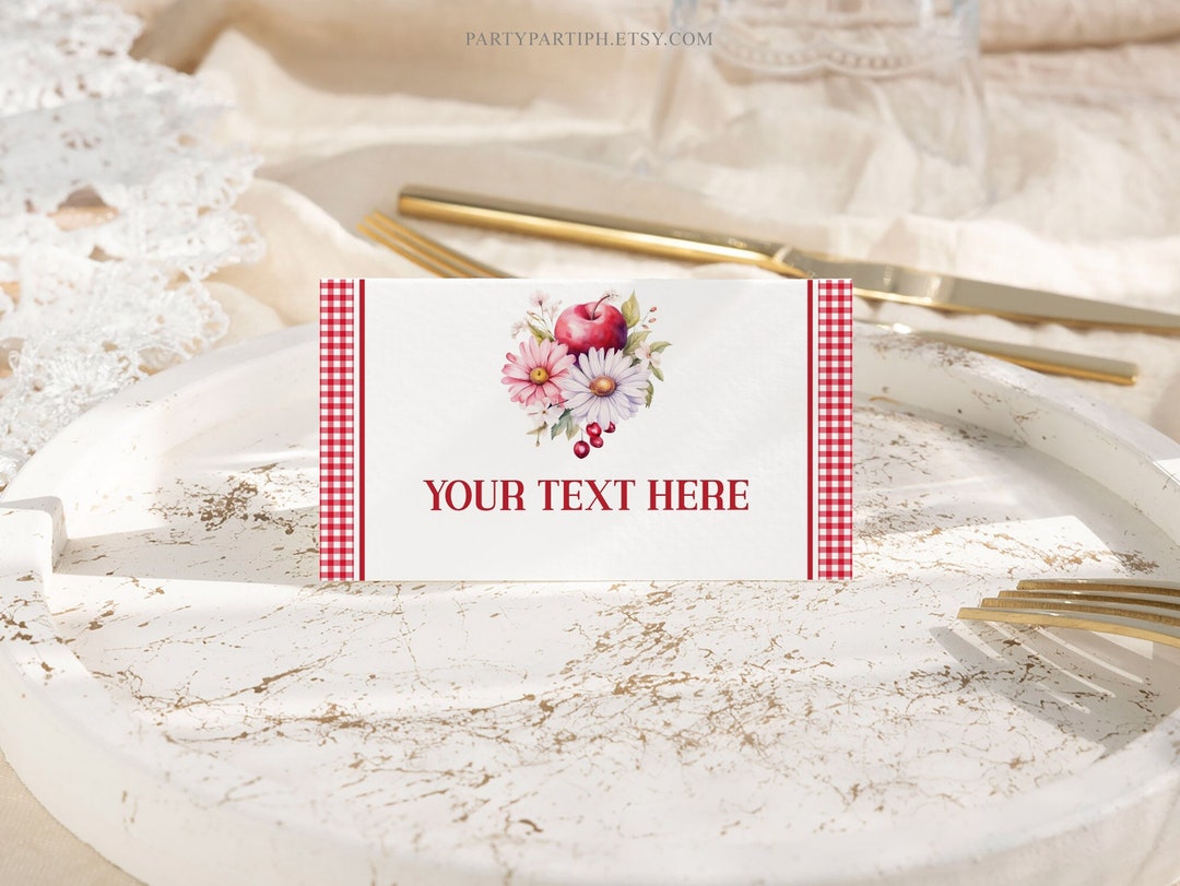 Editable Apple Party Place Cards Template Instant Download Apple ...