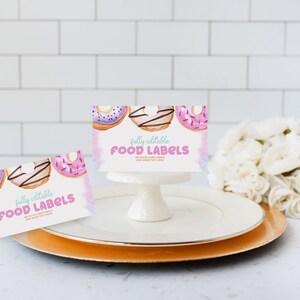Editable Donuts Place Cards Template Buffet Food Cards Table Seating ...