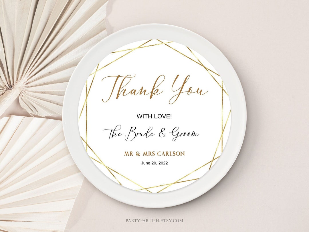 EDITABLE Gold Geometric Wedding Charger Plate Insert Gold Frame Wedding ...