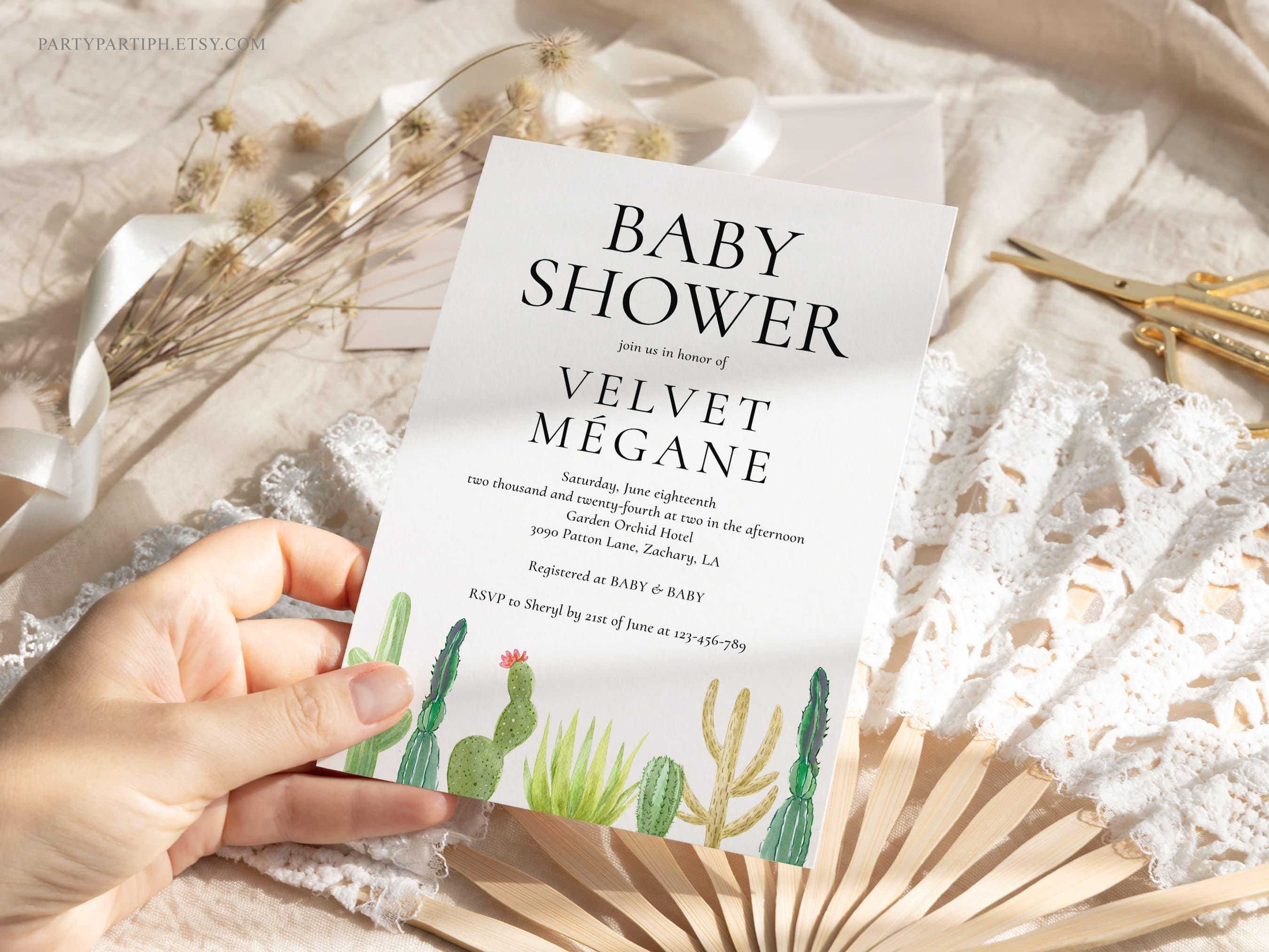 EDITABLE Cactus Baby Shower Invitation Template Desert Cactus Baby ...