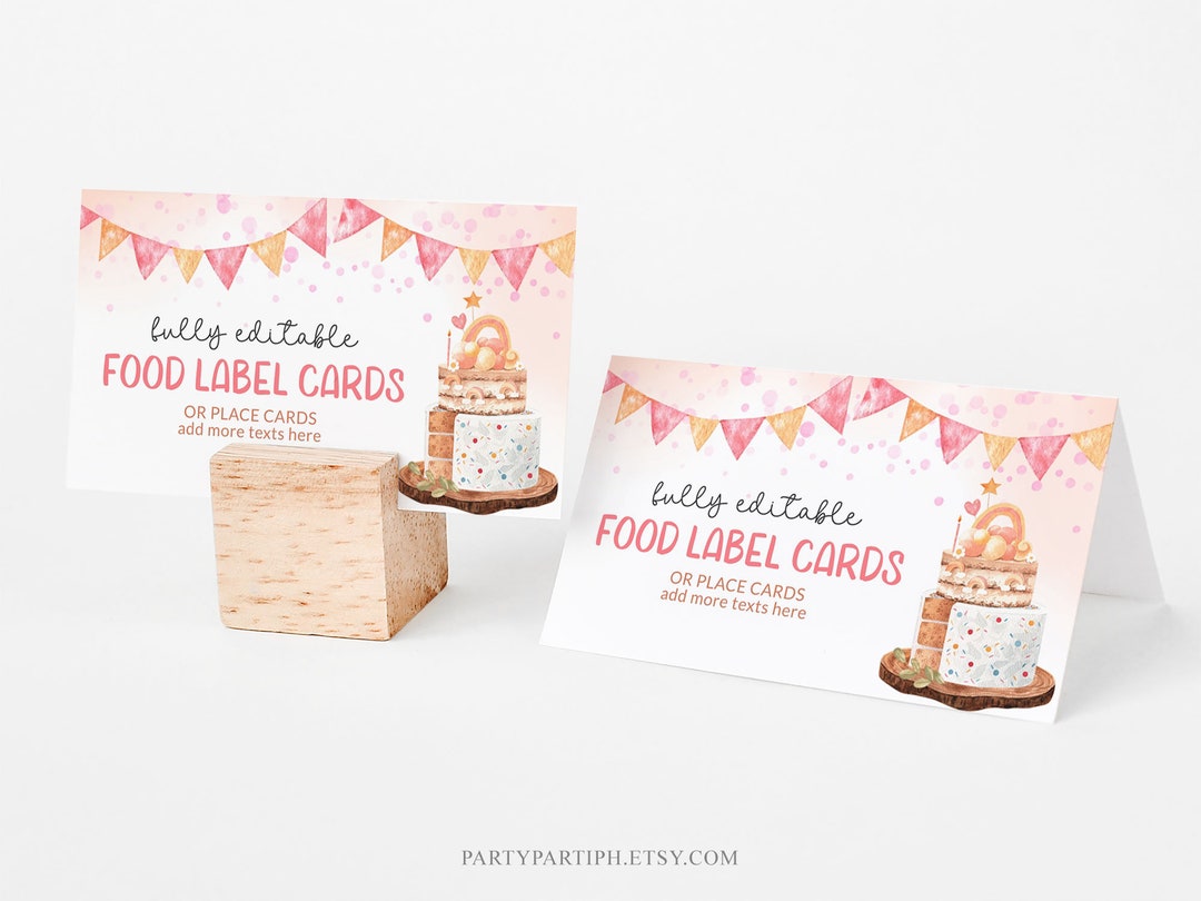 Editable Boho Place Cards Template Instant Download Printable Birthday ...