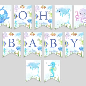 EDITABLE Under the Sea Banner Printable Template Oh Baby Ocean Baby ...