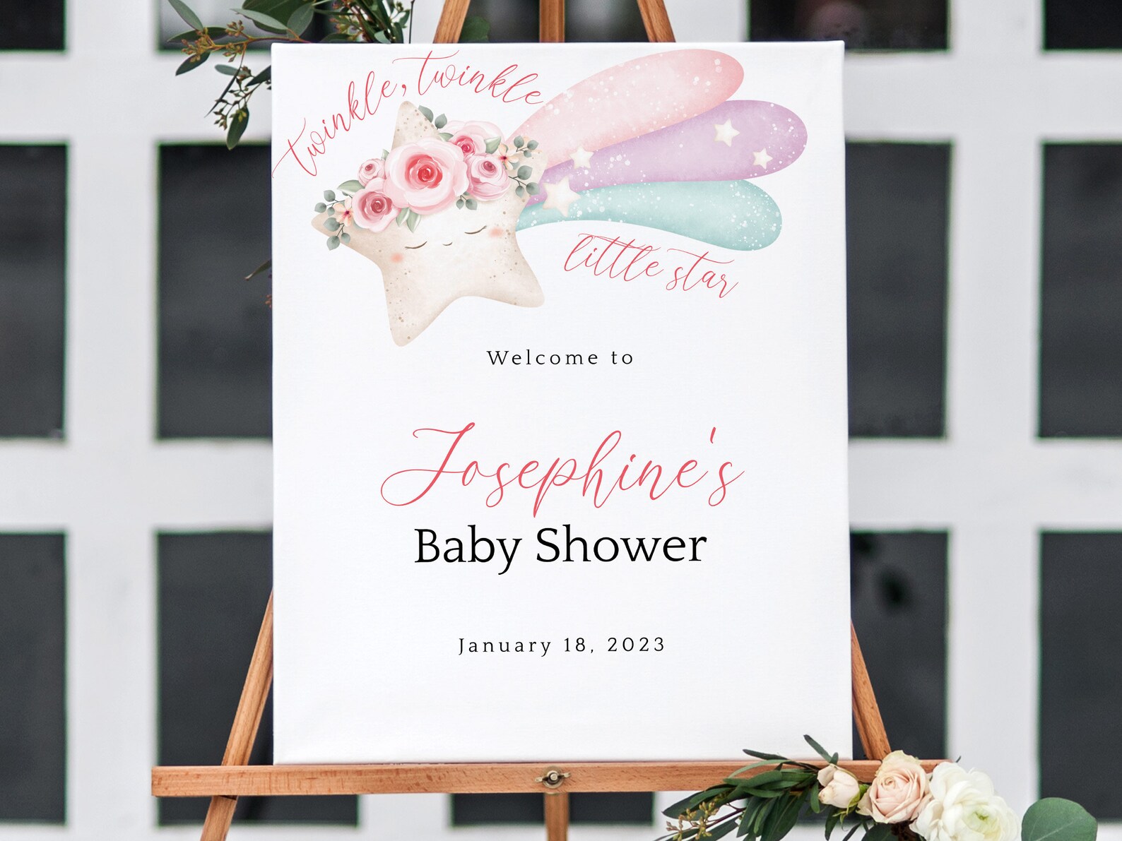 Editable Twinkle Twinkle Little Star Welcome Sign Template - Etsy