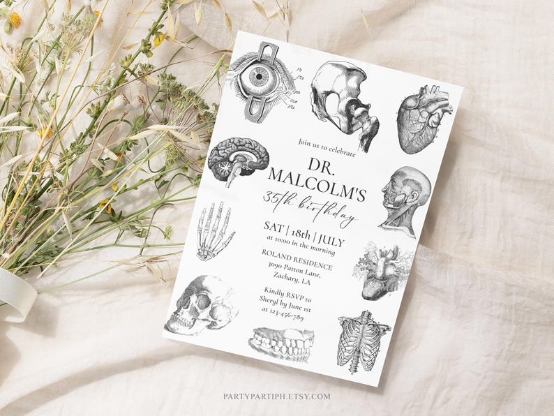 Editable Medical Anatomy Custom Sign, Funny Doctor Party Decor ...