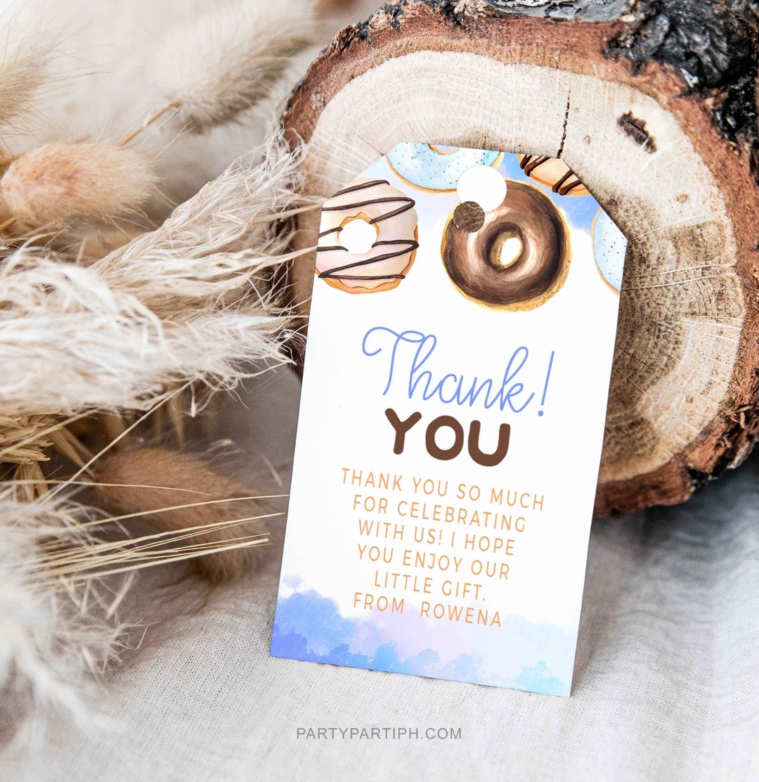 Editable Donut Birthday Thank You Tags Thank You a Hole Bunch Gift Tags ...