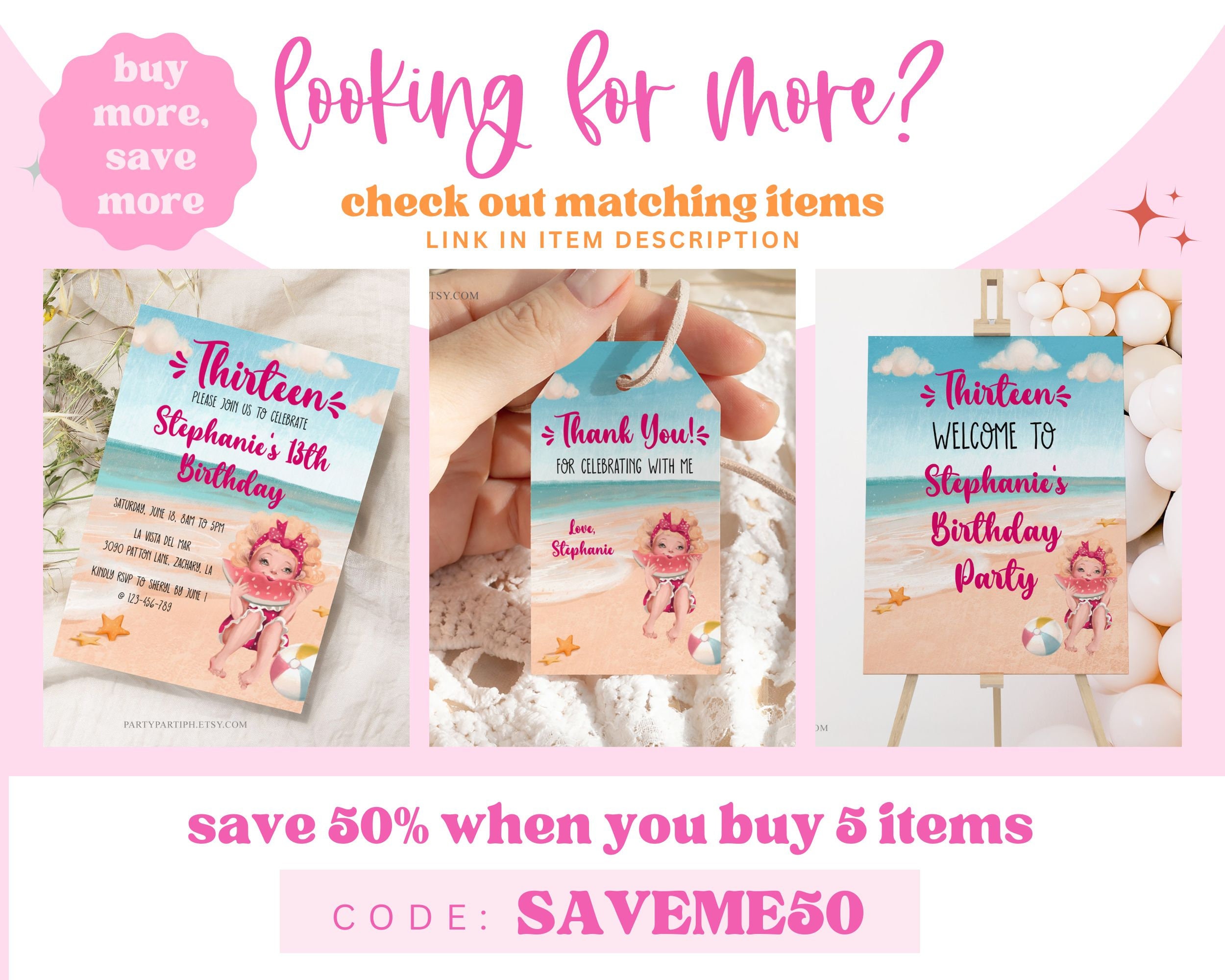 Editable Beach Party Birthday Welcome Sign Template Instant Download ...