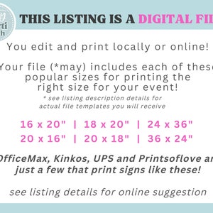 Editable Rustic Birthday Welcome Sign Poster, Pink Birthday Poster Sign ...