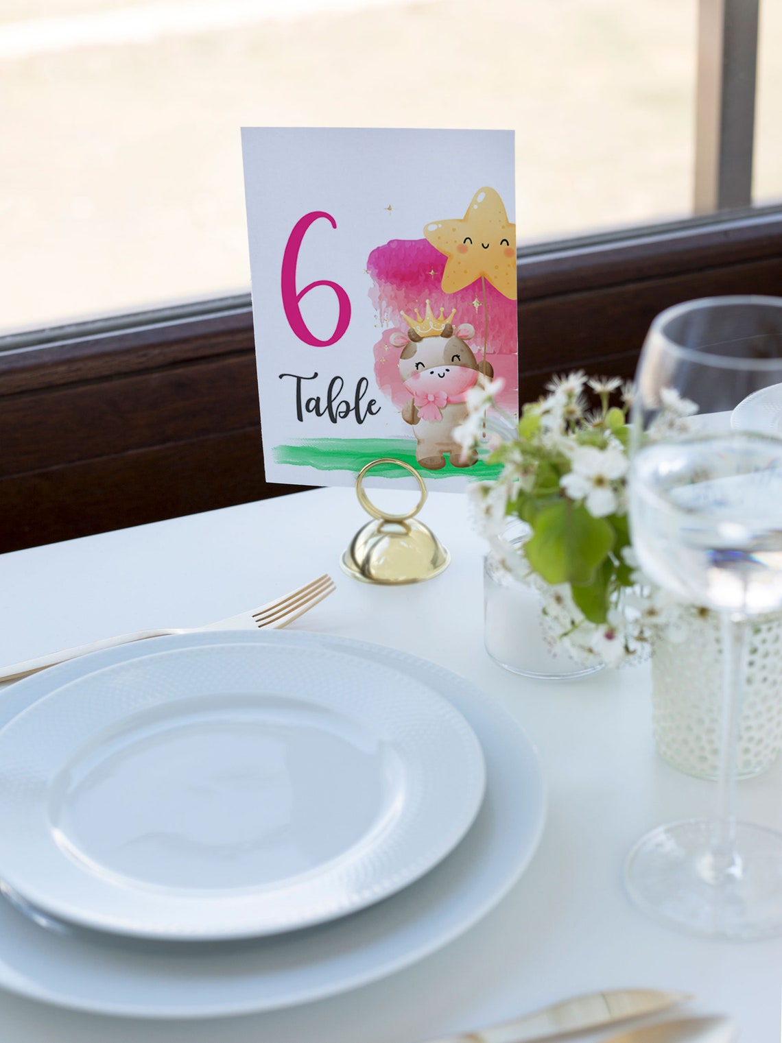 EDITABLE Cow Baby Shower Table Numbers Template It's a - Etsy
