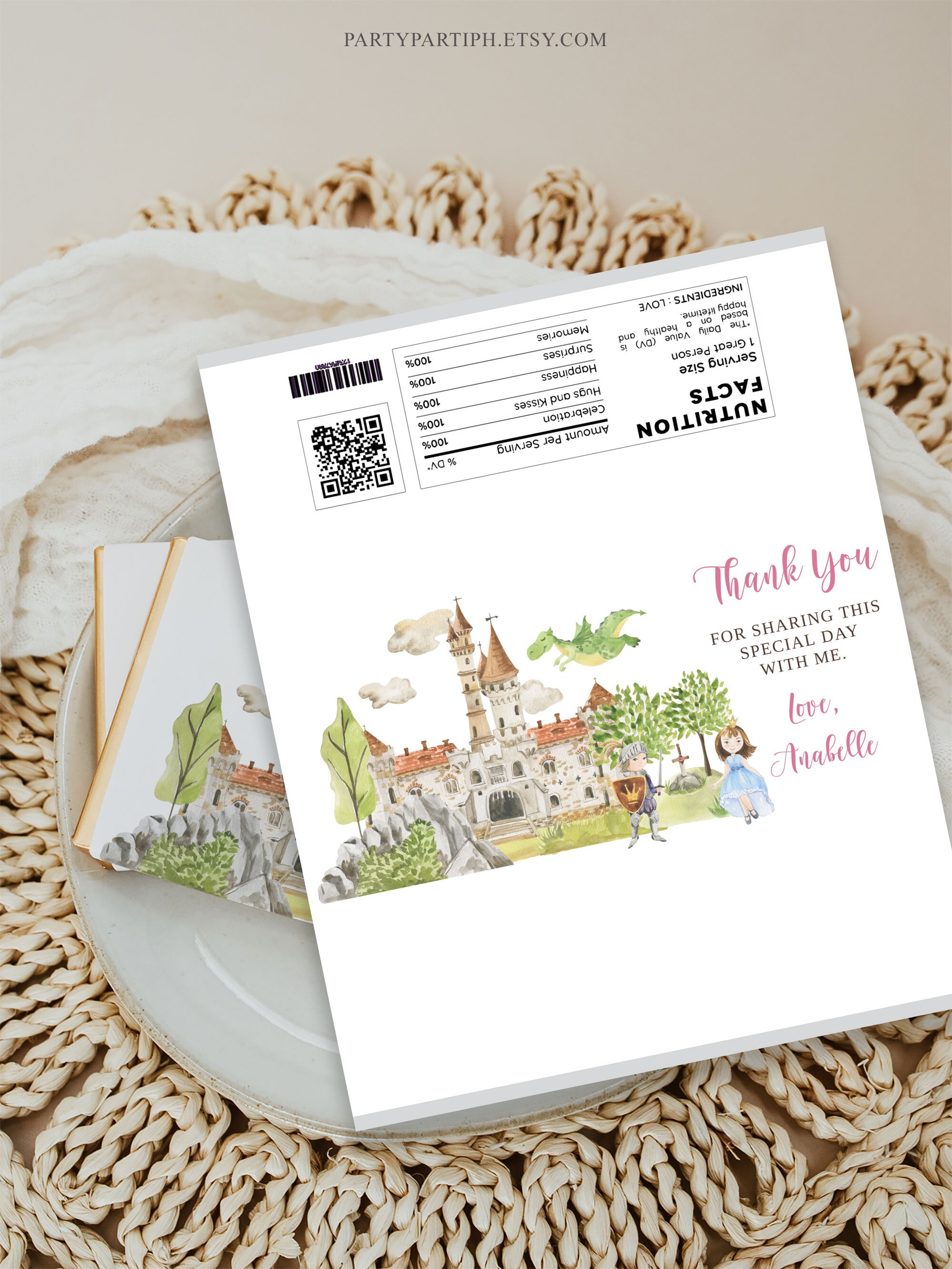 Personalized Chocolate Bar Wrapper Knights and Princesses Customizable ...