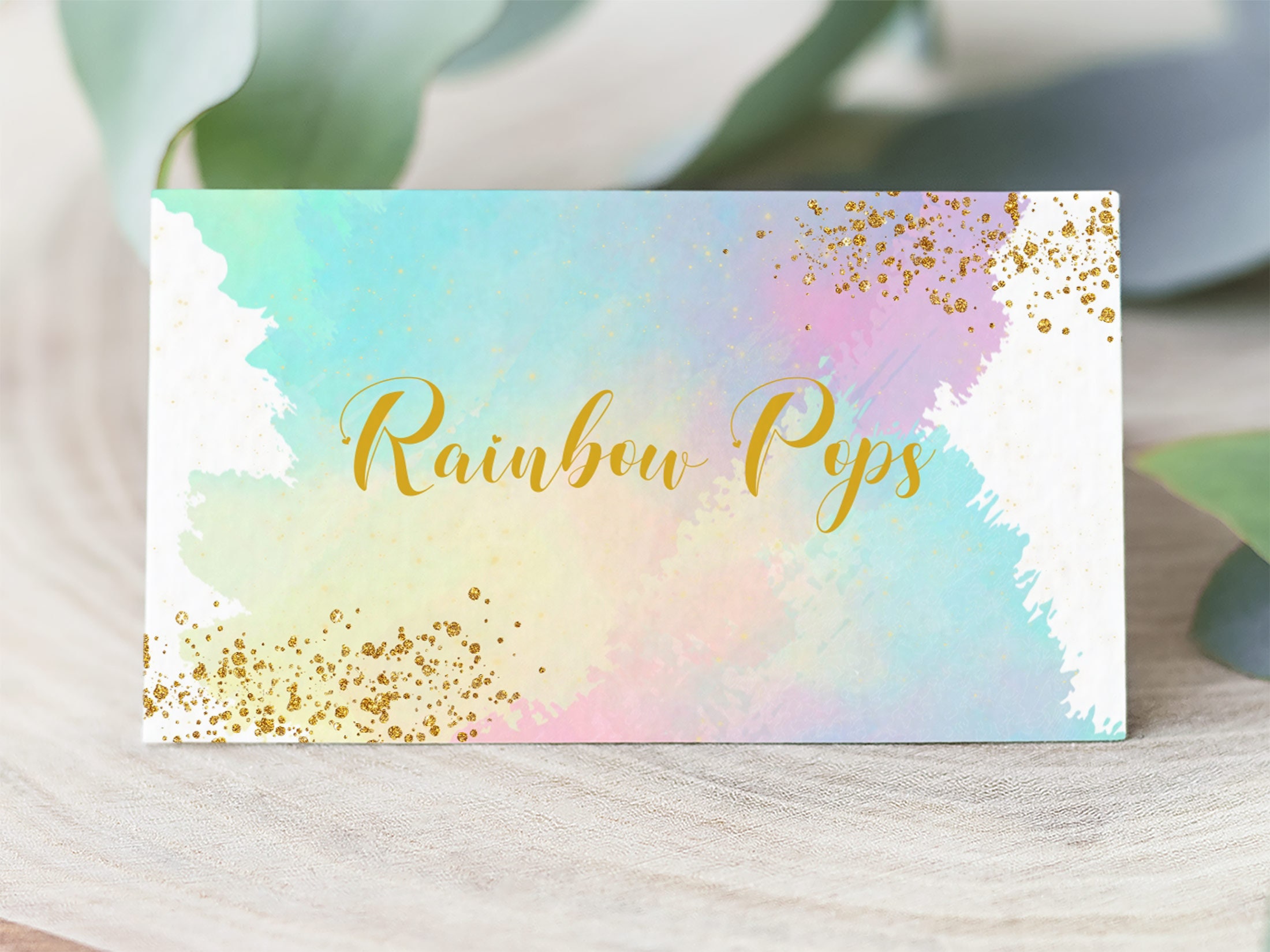 Editable Rainbow Watercolor Place Cards Template Instant Download Table ...