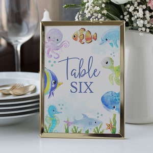 EDITABLE Under the Sea Table Numbers Pastel Nautical Theme - Etsy