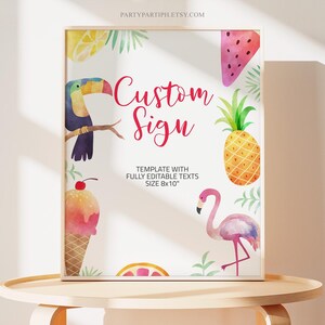 Editable Tropical Birthday Thank You Tags Template Flamingo Gift Tags ...