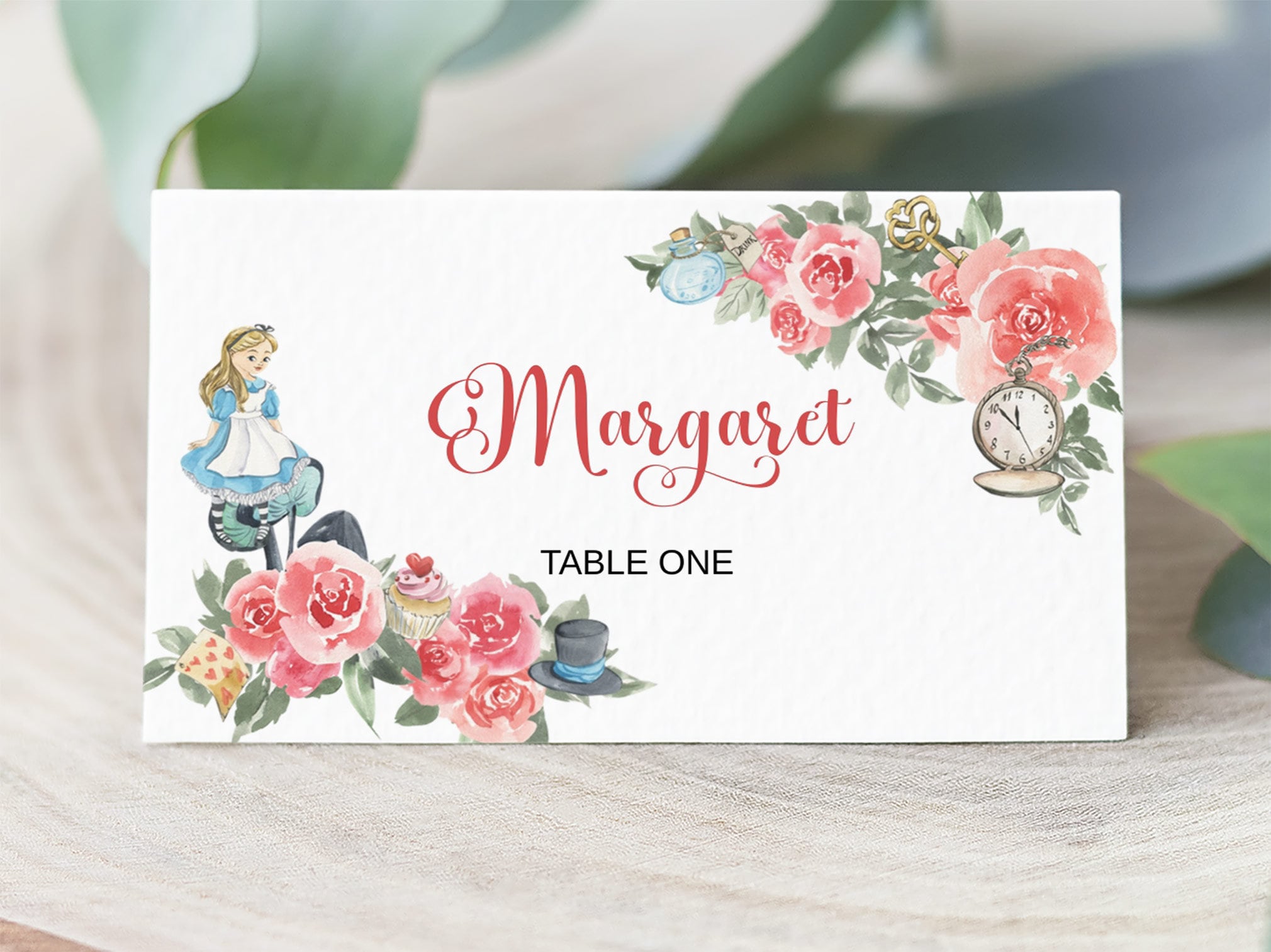 Editable Alice in Wonderland Place Cards Template Instant Download ...