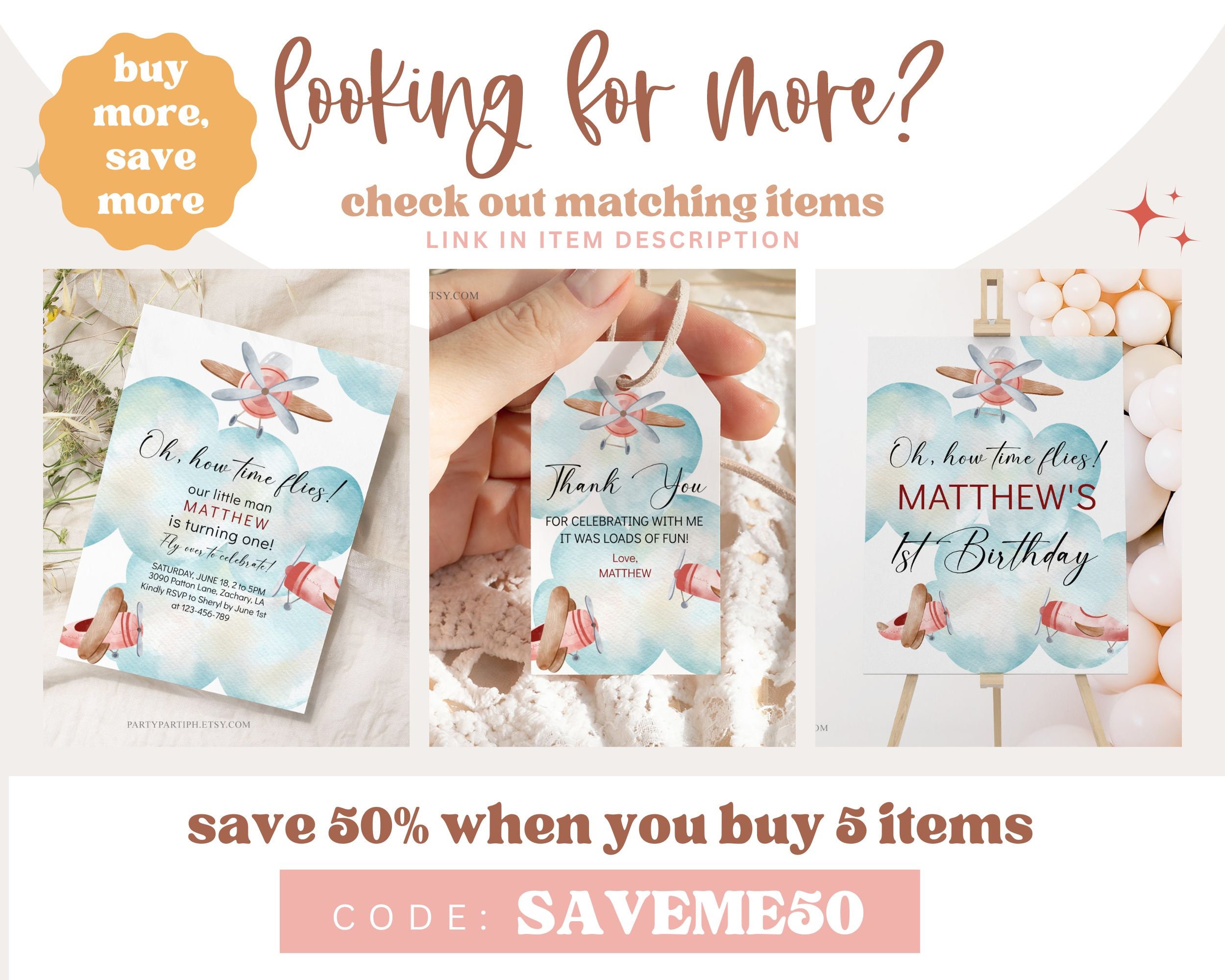 Editable Airplane Birthday Place Cards Template Instant Download Table ...