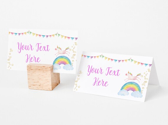 Editable Unicorn Food Cards Buffet Label, Rainbow Food Labels, Table ...