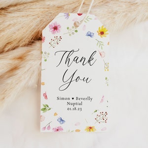 Editable Wildflowers Gift Tags Wildflower Thank You Tags Flower ...