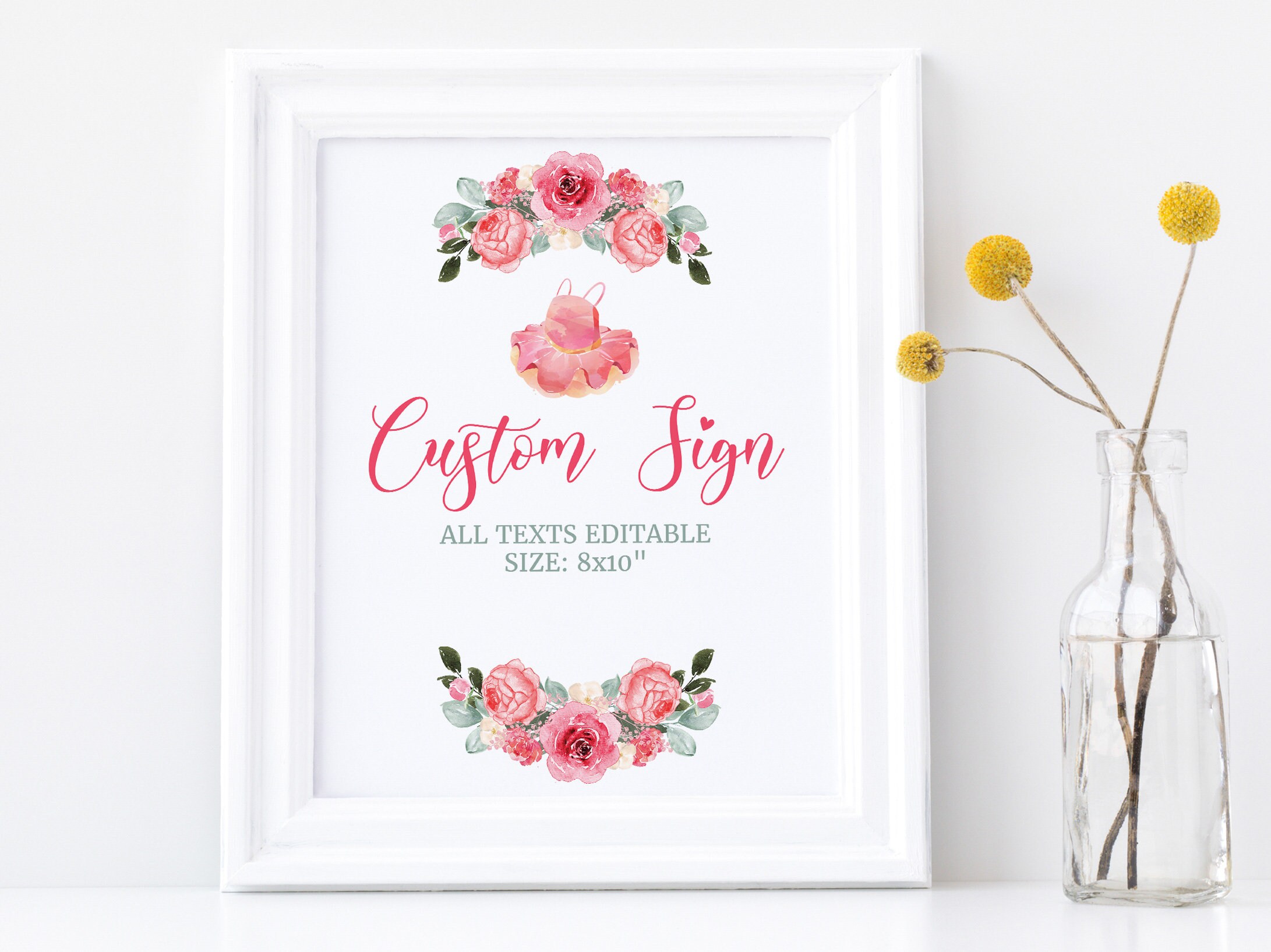 Editable 8x10 Ballerina Sign Template Ballerina - Etsy