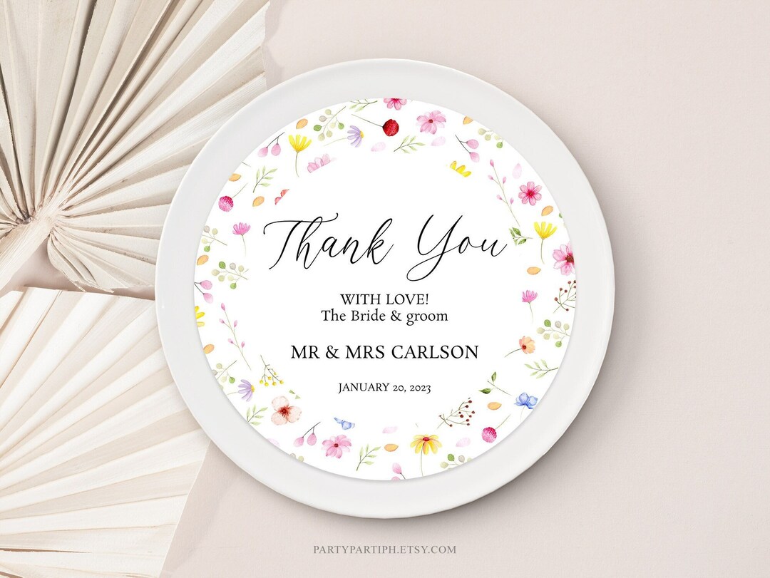 EDITABLE Wildflowers Wedding Charger Plate Insert Botanical Flowers ...