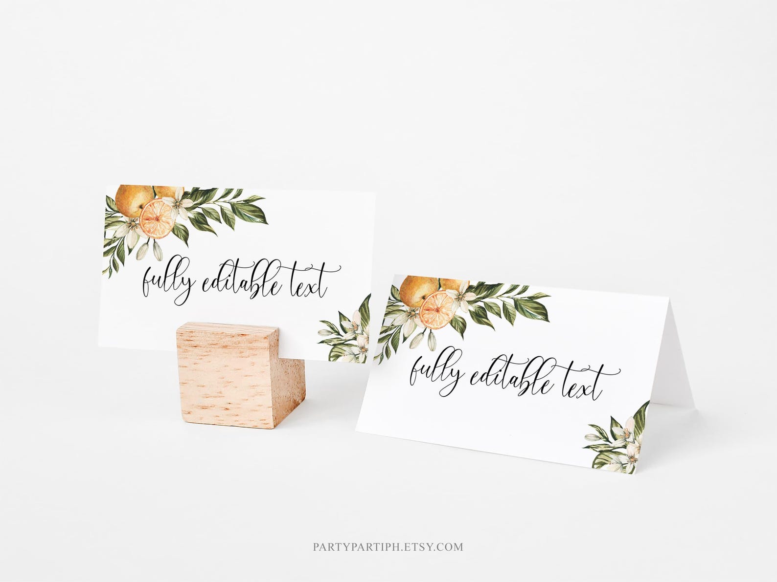 Editable Citrus Wedding Place Cards, Fruit Theme Table Name Tags ...