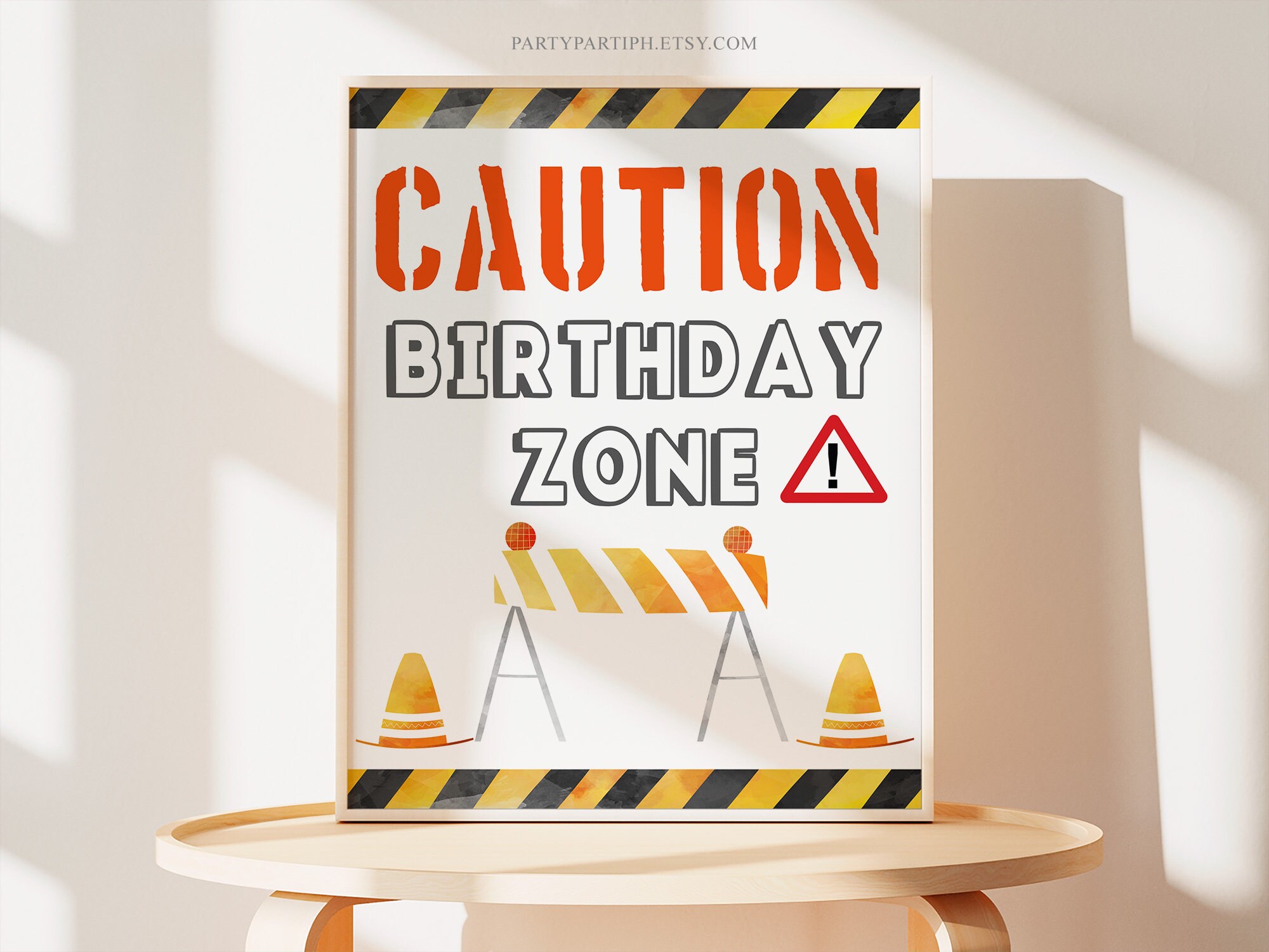 Editable Construction Party Signs Template Dump Gifts Here Dig in Party Zone Birthday Zone Hard ...
