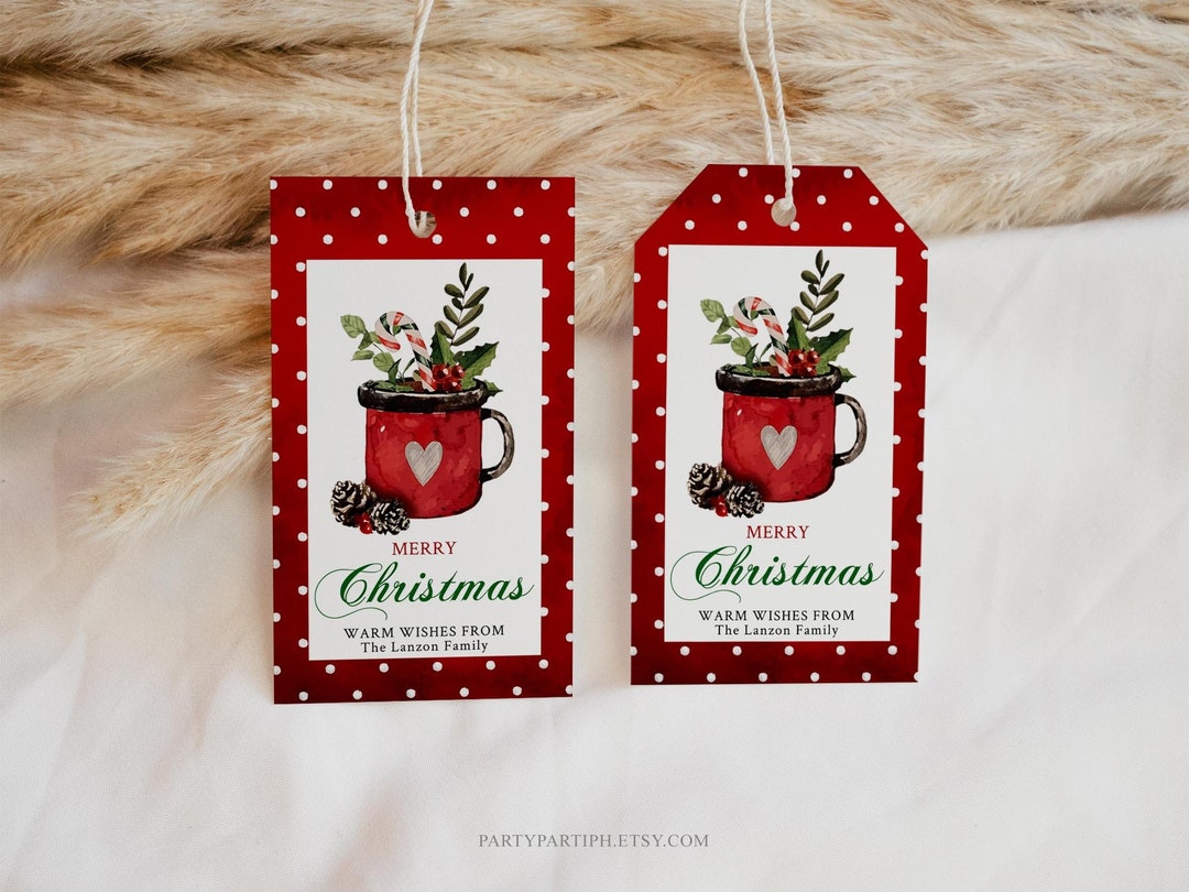 Editable Christmas Thank You Tags Holiday Gift Tags Warm & Cozy Gift ...