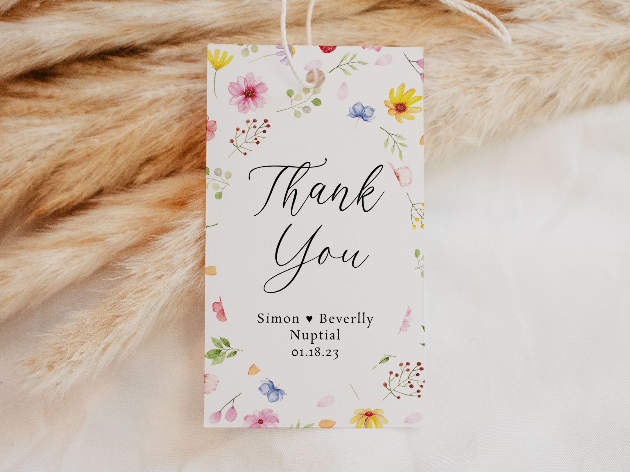 Editable Wildflowers Gift Tags Wildflower Thank You Tags Flower ...