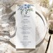 EDITABLE Blue Flowers Wedding Menu Card Template Instant Download ...