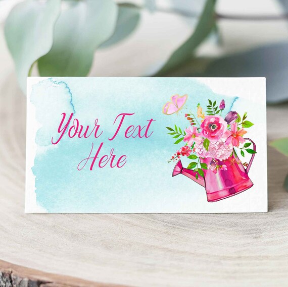 Editable Spring Place Card Template, Floral Baby Shower Place Card ...