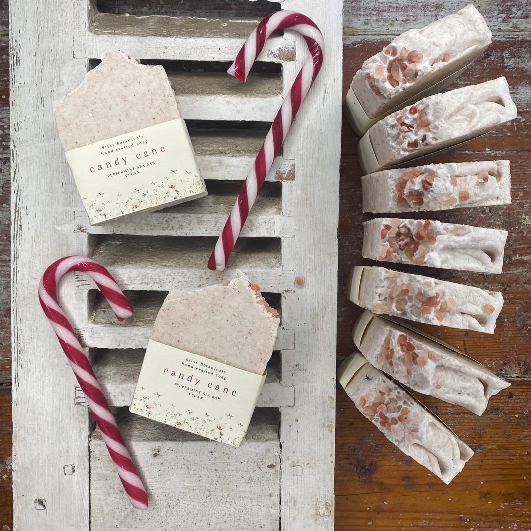 Candy Cane Spa Bar Creamy Peppermint Himalayan Salt Soap - Etsy