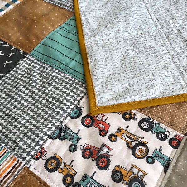 Tractor Toddler Quilt - Etsy