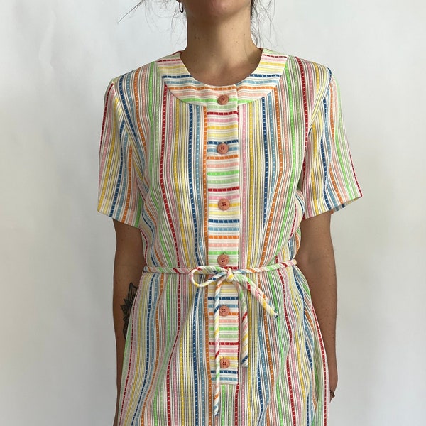 Rainbow Stripe Dress - Etsy