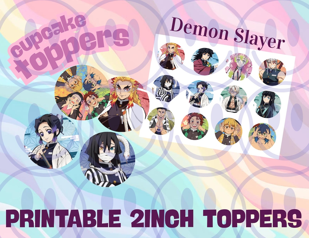 Demon Slayer Cupcake Toppers | 12 Unique Hashira Characters | Anime ...