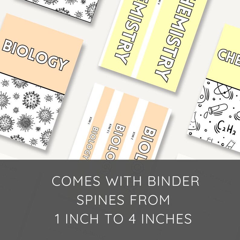 Back to School Binder Covers Spines Teacher Supplies Student ...