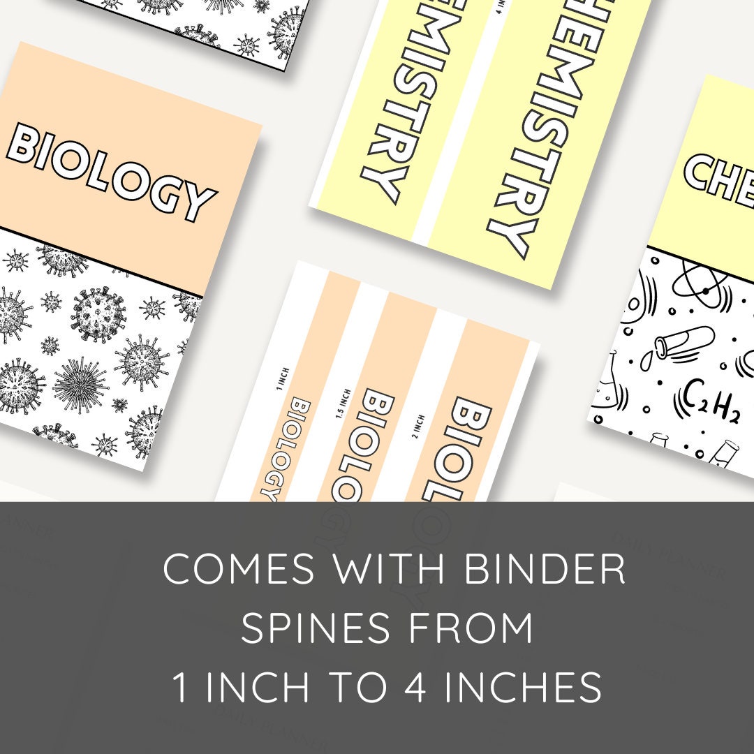 Back to School Binder Covers Spines Teacher Supplies Student ...