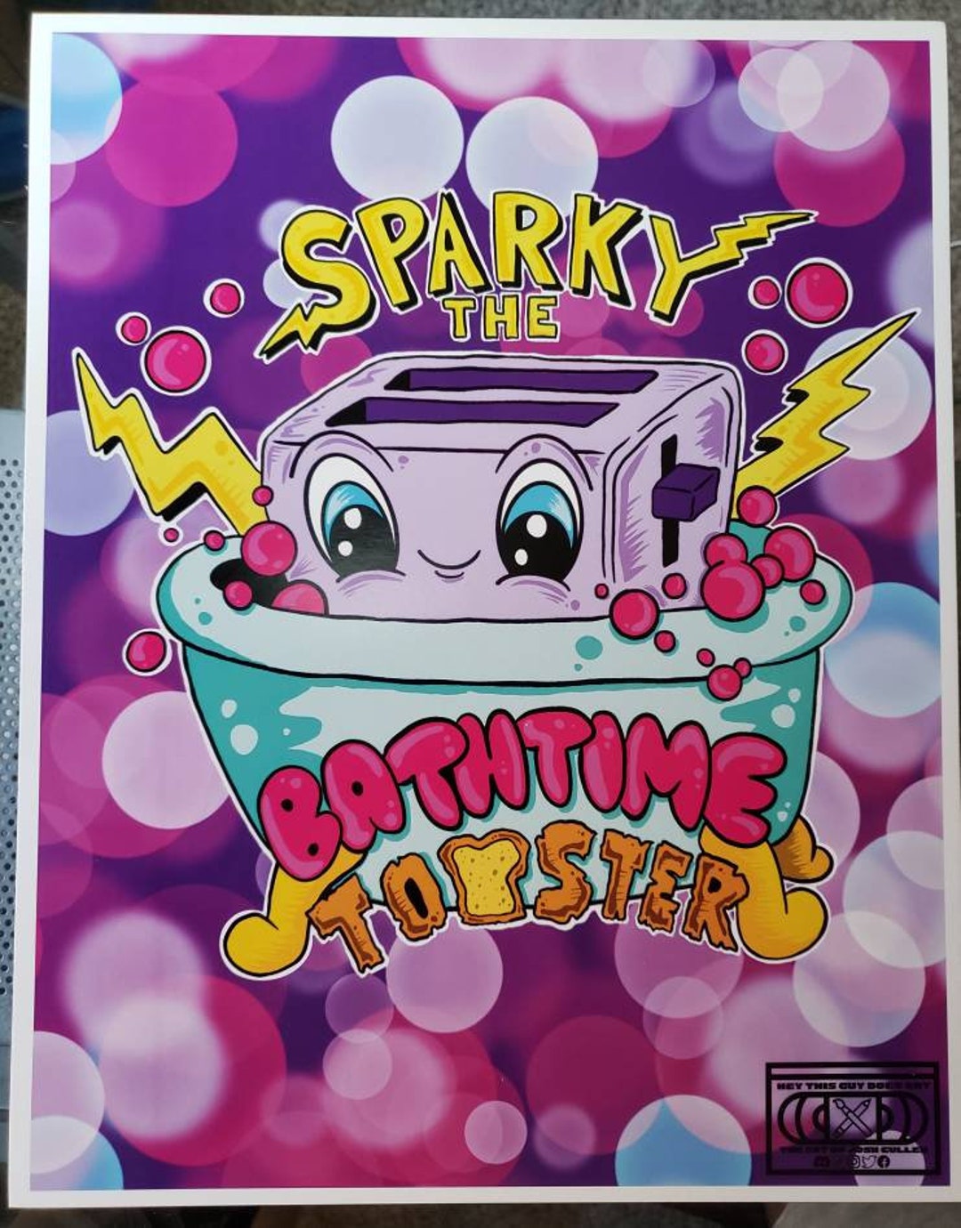 Sparky the Bathtime Toaster Gloss Print - Etsy