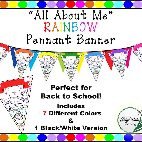 All About Me Pennant - Etsy