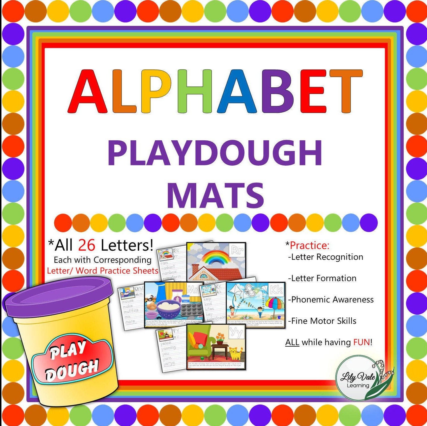 ABC Activity, Letter Learning Activity, Playdough Activity Mats, Play ...