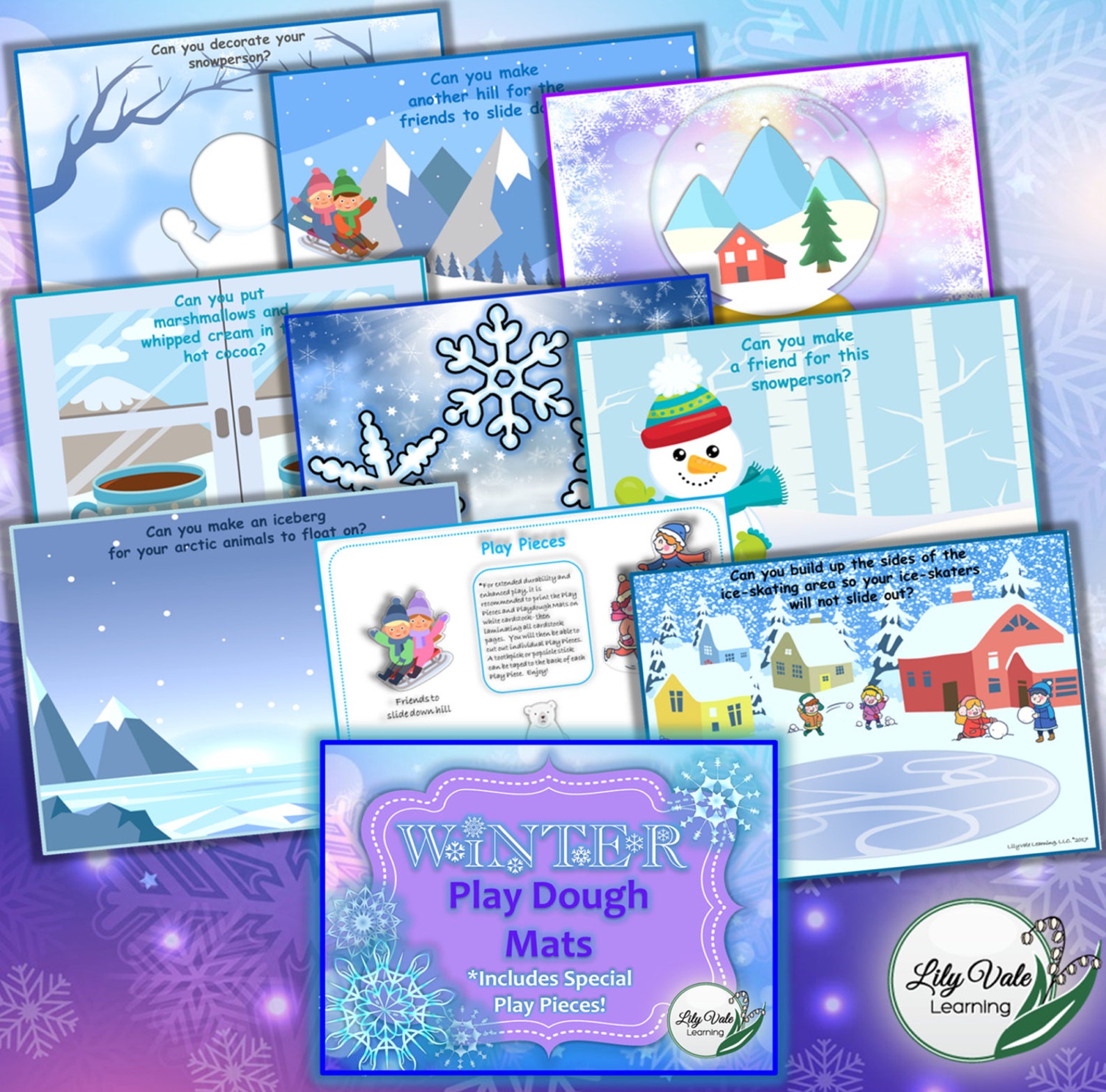 INSTANT DOWNLOAD, Play Dough Activity, Winter Wonderland, Playdough ...