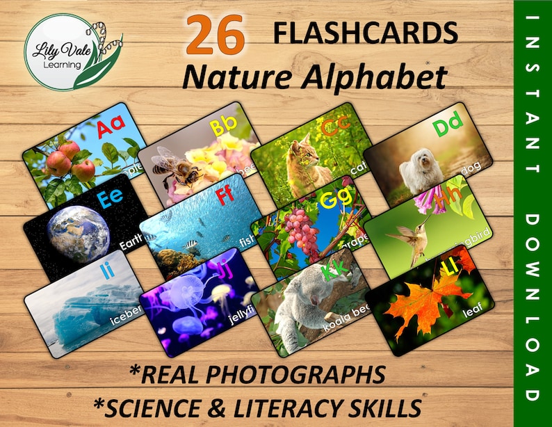 Printable Flashcards, Alphabet Flashcards, Nature Alphabet, ABC ...