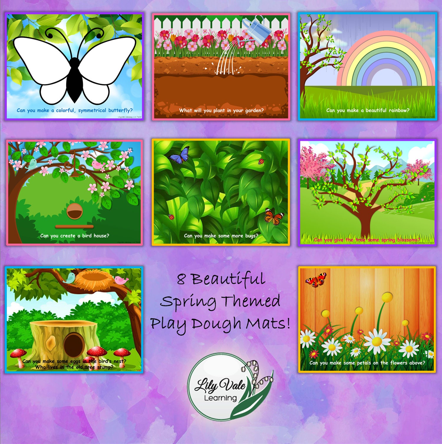 Kids Spring Activity, Playdough Activity Mats, Play Doh Mats, SPRING ...