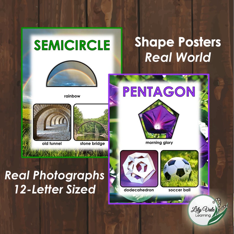 Printable Shape Posters, Nature Shapes, Shape Learning, Preschool ...