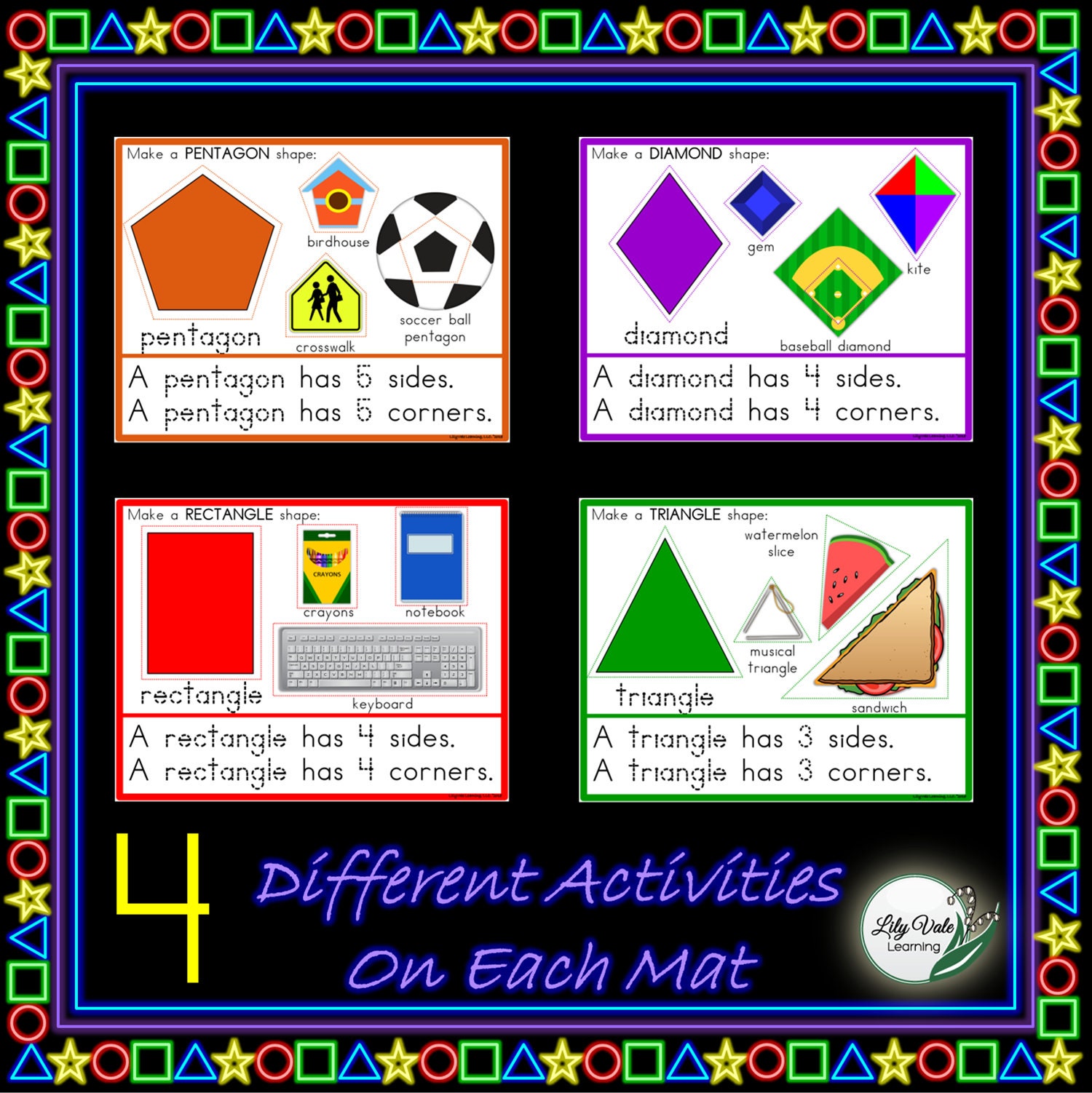Shape Playdough Mats, Preschool Shapes, Montessori Shapes, Shape ...