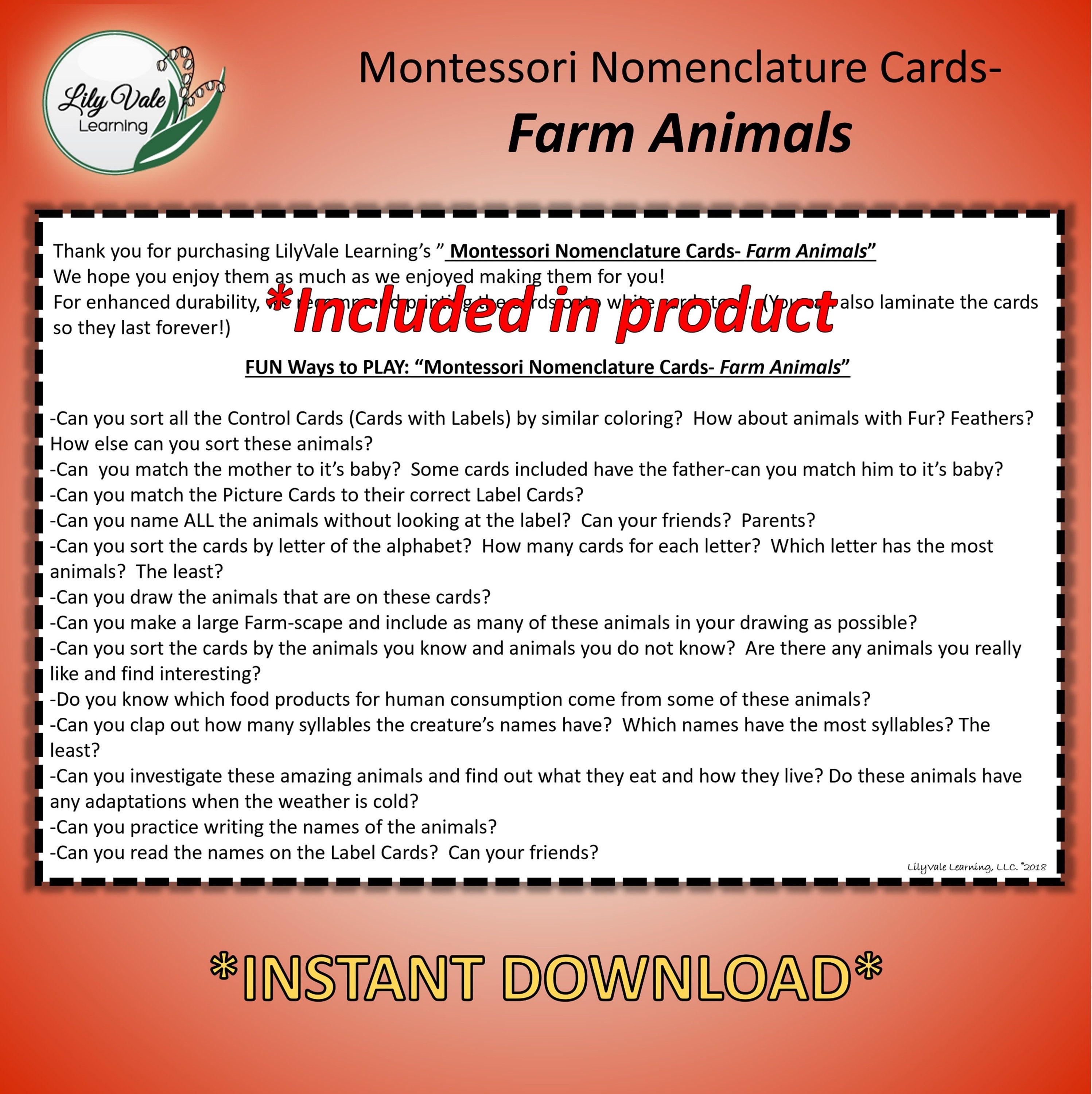 Printable Flashcards, Montessori Flashcards, Nomenclature Cards, Animal ...