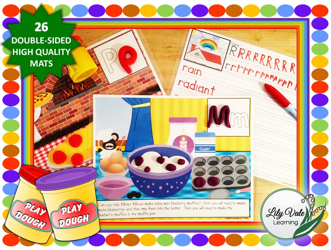ABC Activity, Letter Learning Activity, Preschool Play Mats, Playdough ...