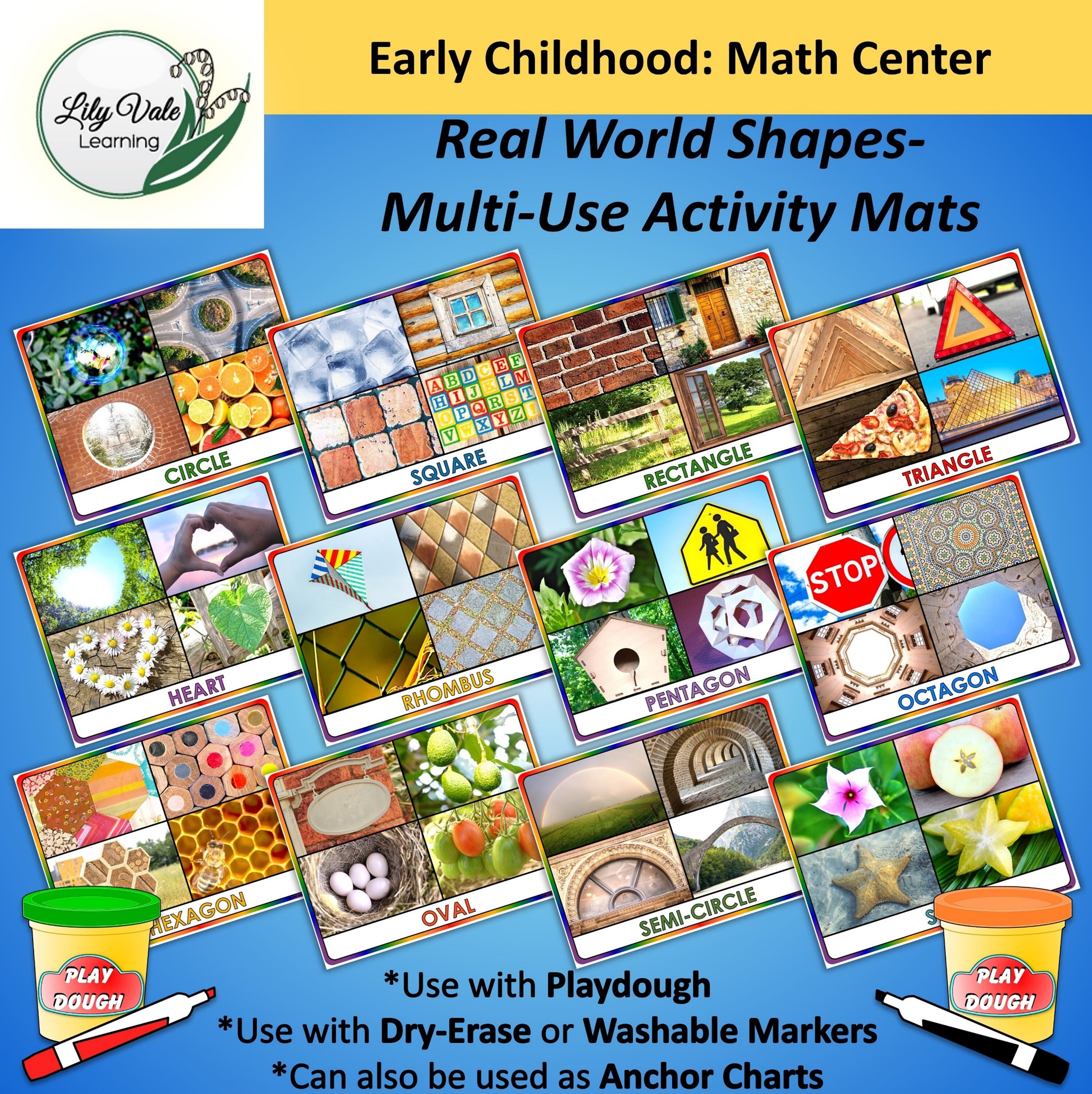Shape Matching, Preschool Shapes, Activity Mat, Shape Activity ...