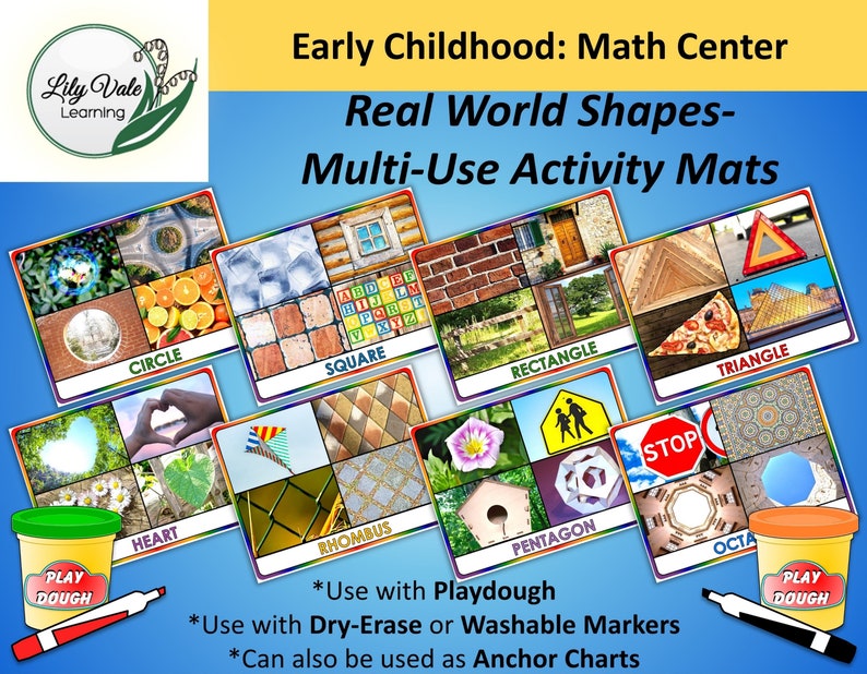 Shape Matching, Preschool Shapes, Activity Mat, Shape Activity ...